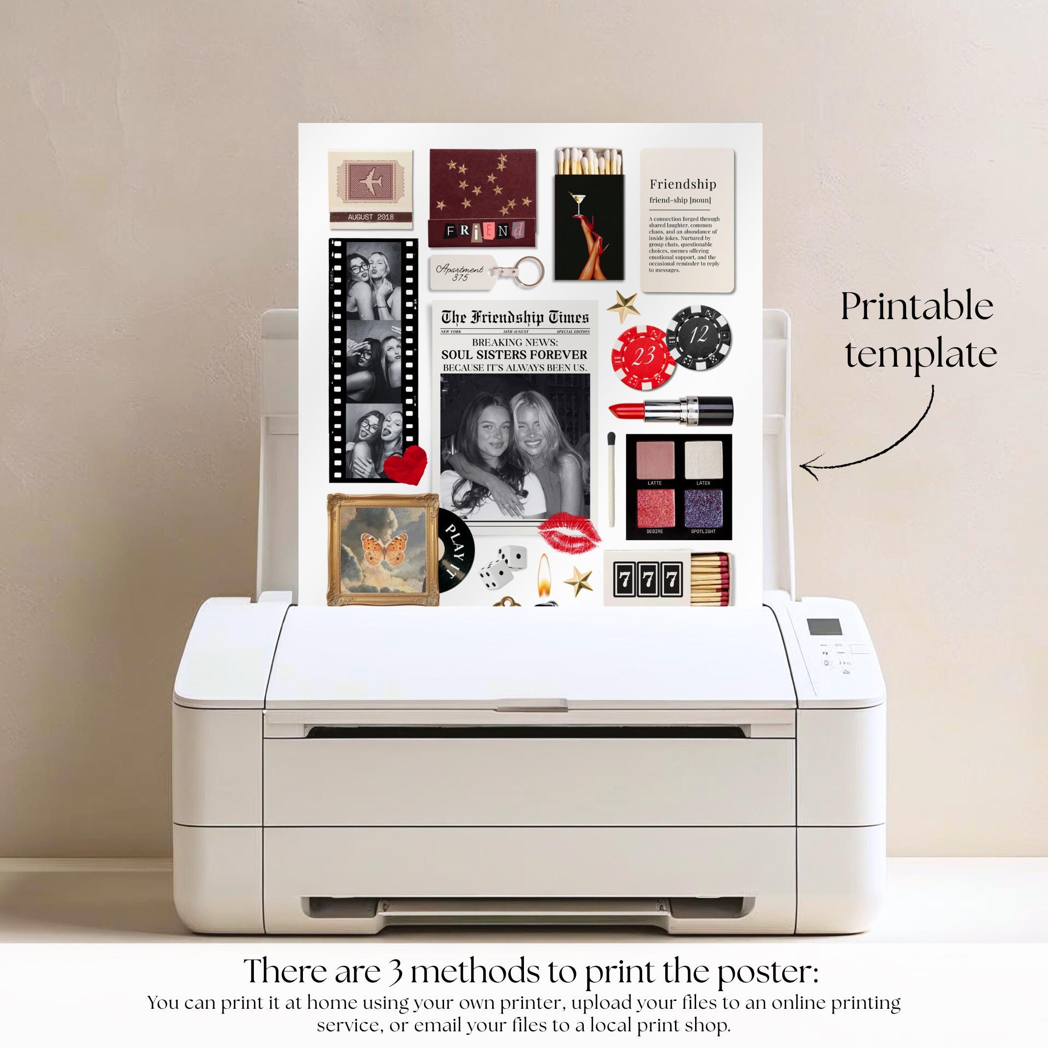 Bestie Gift Matchbox Template Editable Matchbook Art Print DIY Canva ...