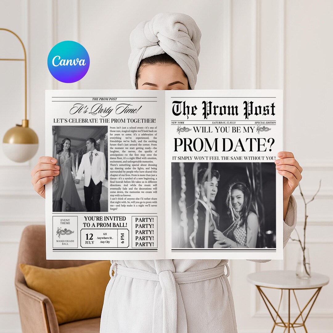 Prom Newspaper Template, Prom Flyer, Prom Invitation, Proposal Template ...
