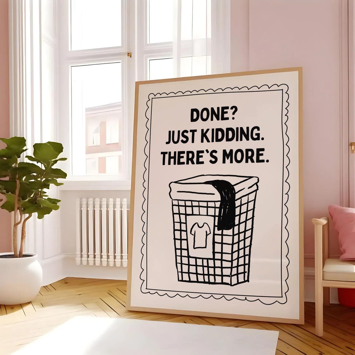 Done Just Kidding Print, Laundry Basket Print, Laundry Room Decor Funny ...