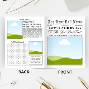 Father's Day Newspaper Template, 1st Father's Day Gift, Editable ...