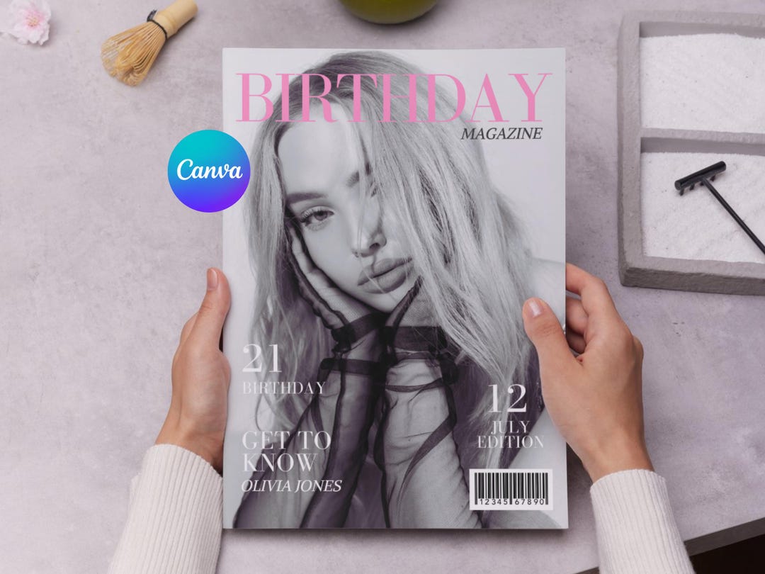 Birthday Magazine Template Canva, Sister Magazine Gift Idea ...