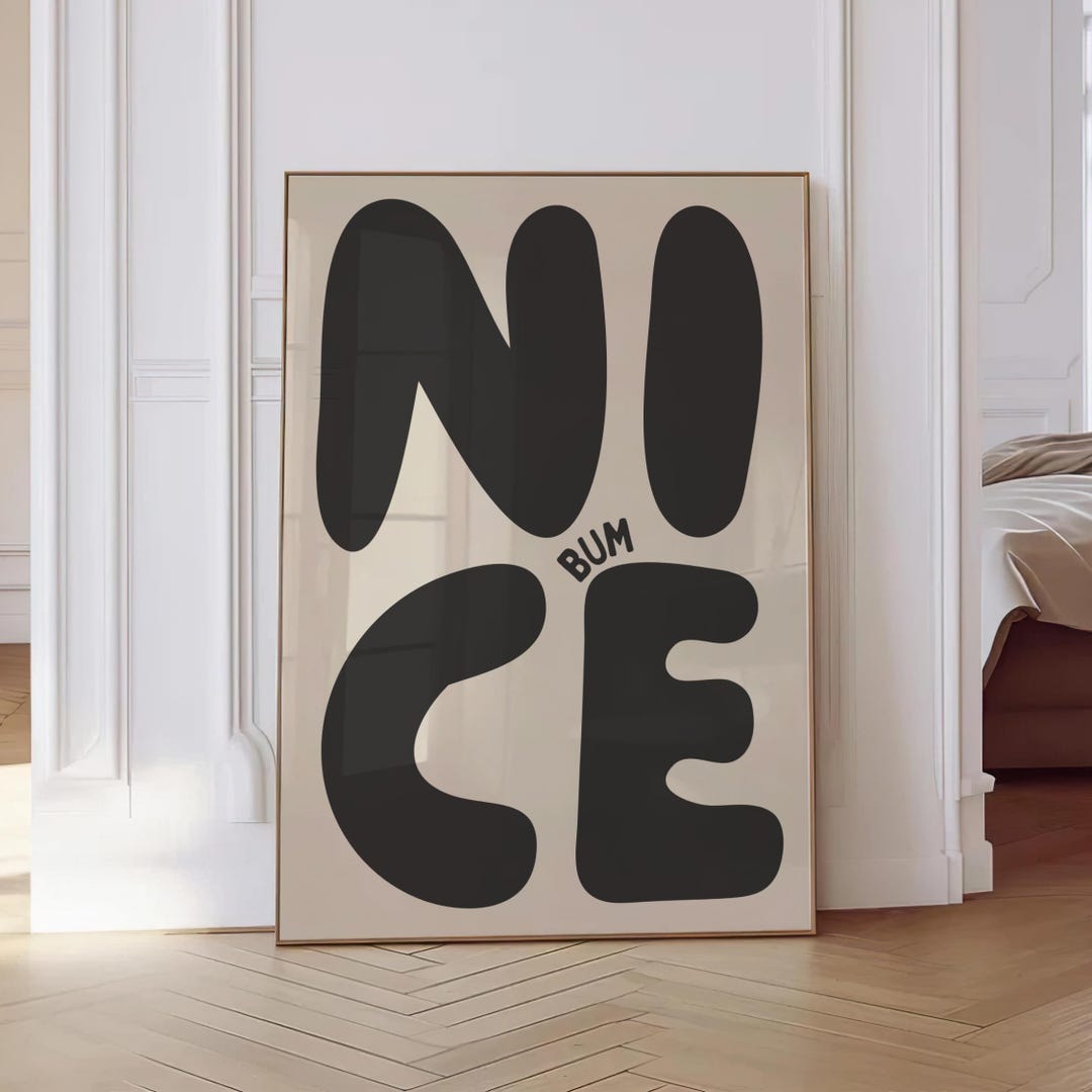Nice Bum Art Print Bold Set, Dopamine Decor, Funny Bathroom Art, Trendy ...