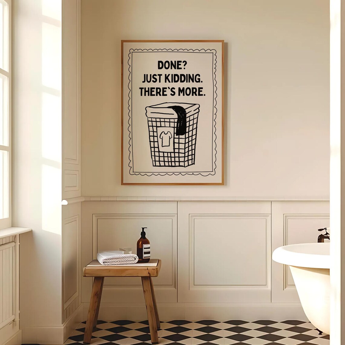 Done Just Kidding Print, Laundry Basket Print, Laundry Room Decor Funny ...