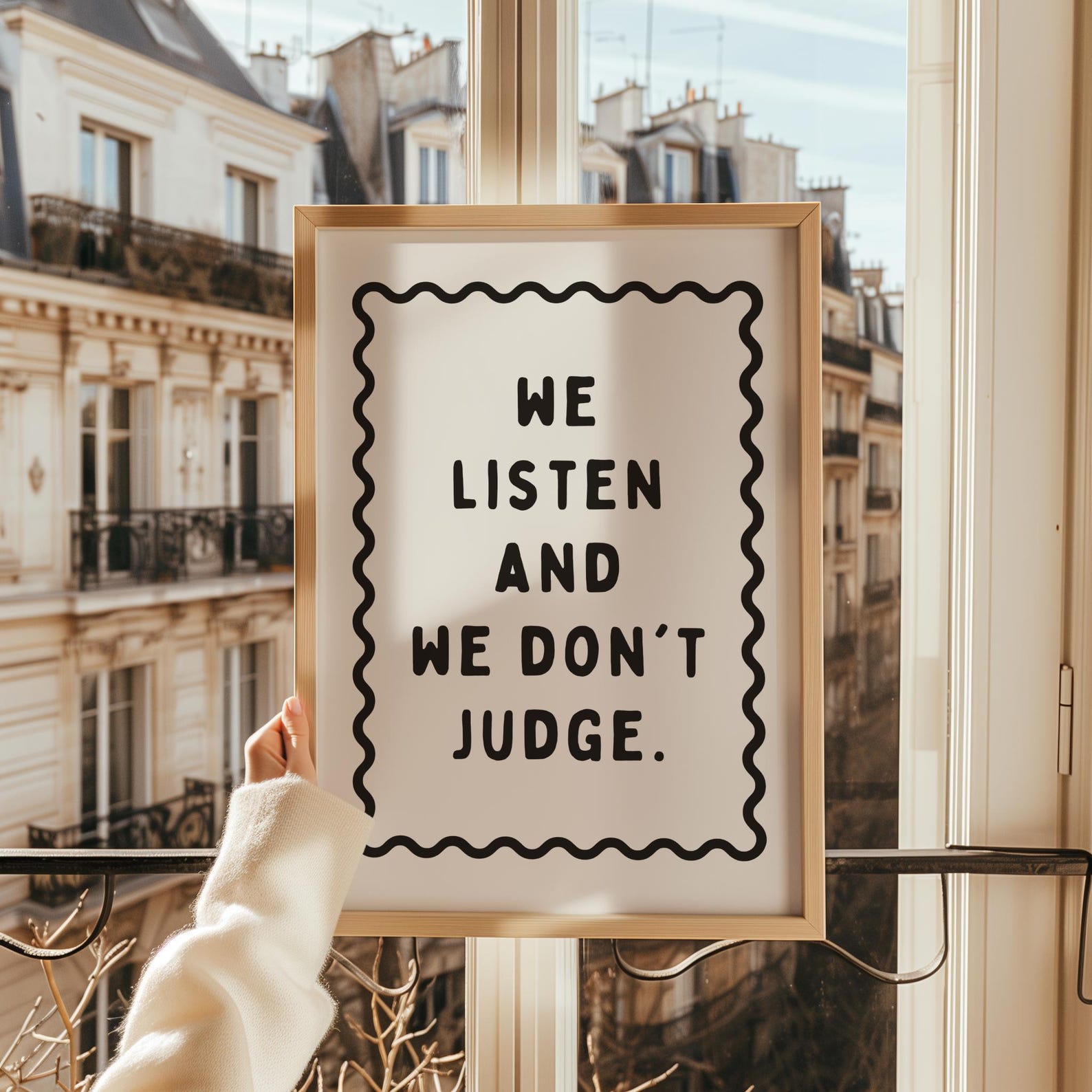 We Listen and We Don't Judge Poster, Modern Wall Art, Trendy Wall Art ...