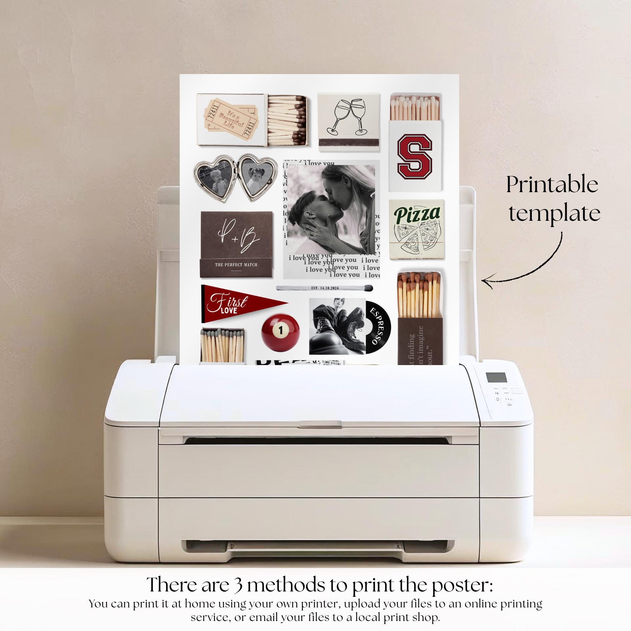Editable Matchbook Poster Matchbook Print DIY Canva Template Matchbox ...