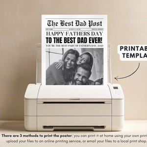 Fathers Day Newspaper Template, Personalized Gift for Dad, 1st Father's ...