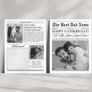 Father's Day Newspaper Template, 1st Father's Day Gift, Editable ...