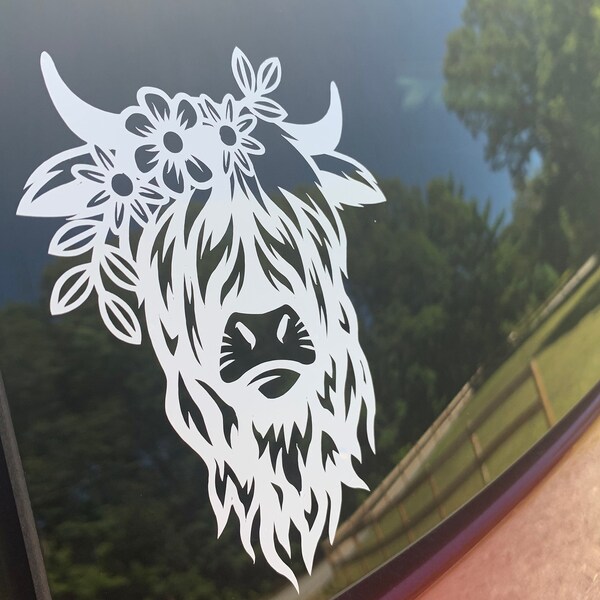 Highland Cow Vinyl Decal - Etsy