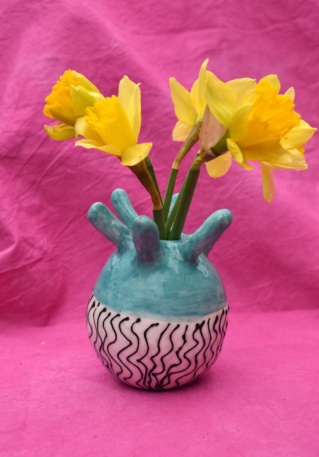 Tentacle Vase Unique Handmade Pottery, Quirky Ceramics, Colourful Home ...