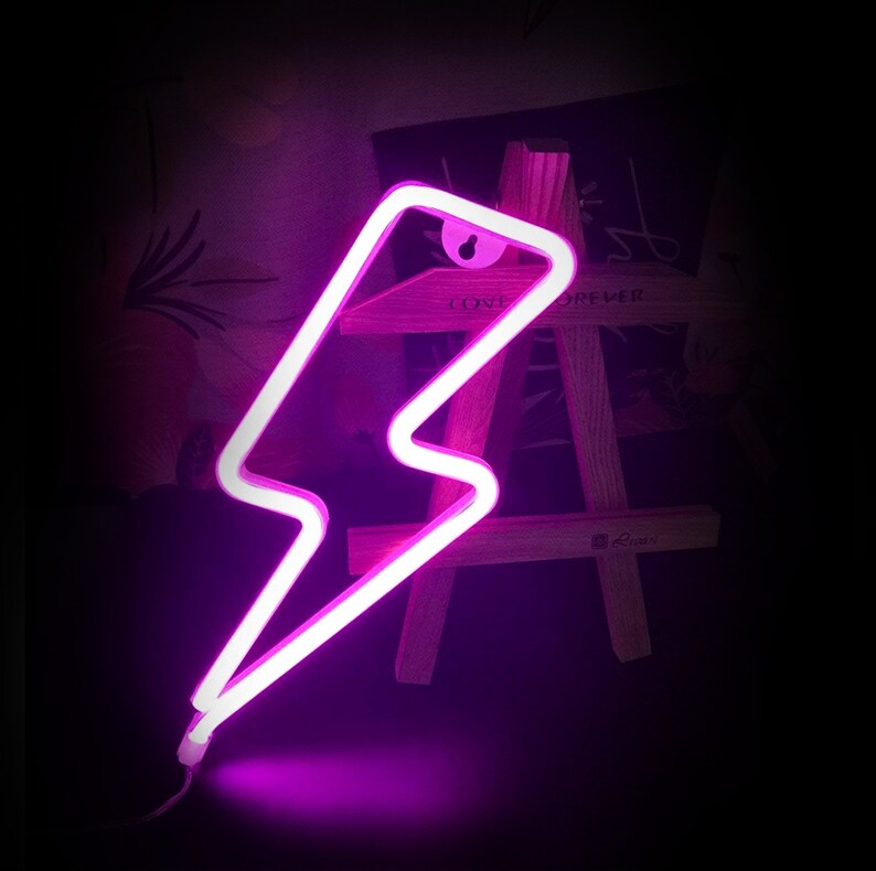 Lightning Shaped Neon Signus Sellerled Neon Lights - Etsy Australia