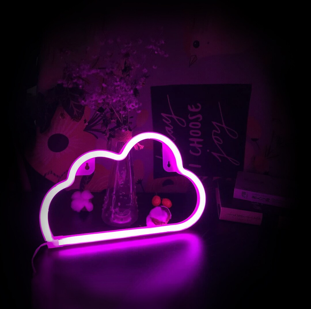 Cute Pink Neon Light,led Cloud Sign Shaped Decor Light,marquee Signs ...