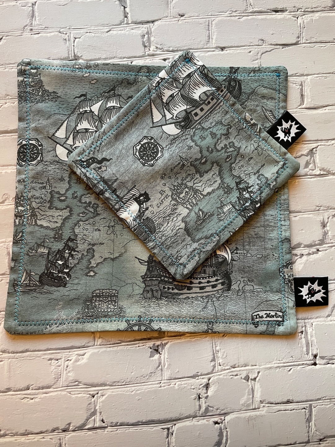 Vintage Treasure Map EDC Hank With Microfiber or Flannel Backing. Add ...