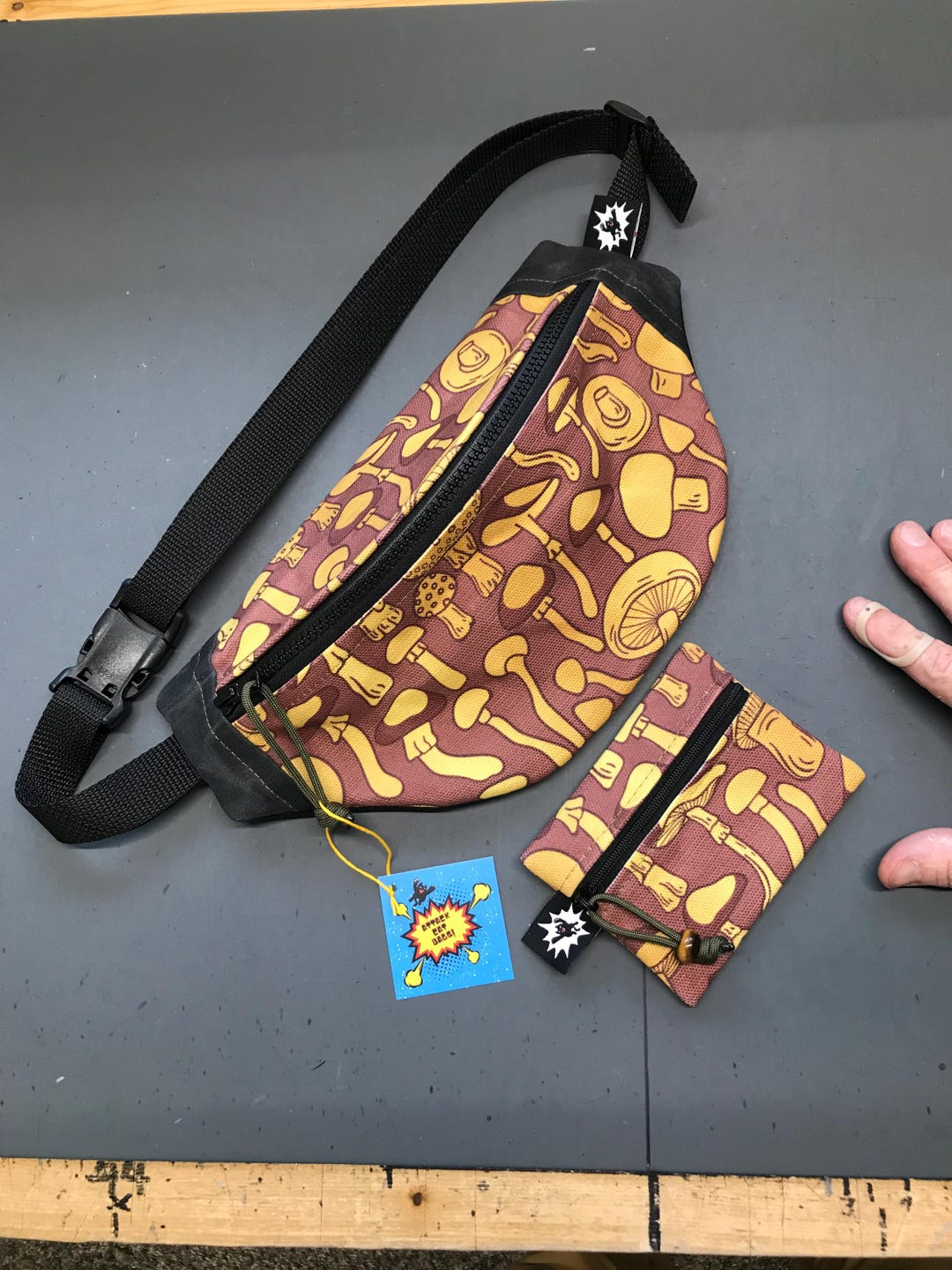 Mushroom Foraging Waxed Canvas Sling Bag for Women or Men | Bum Bag ...