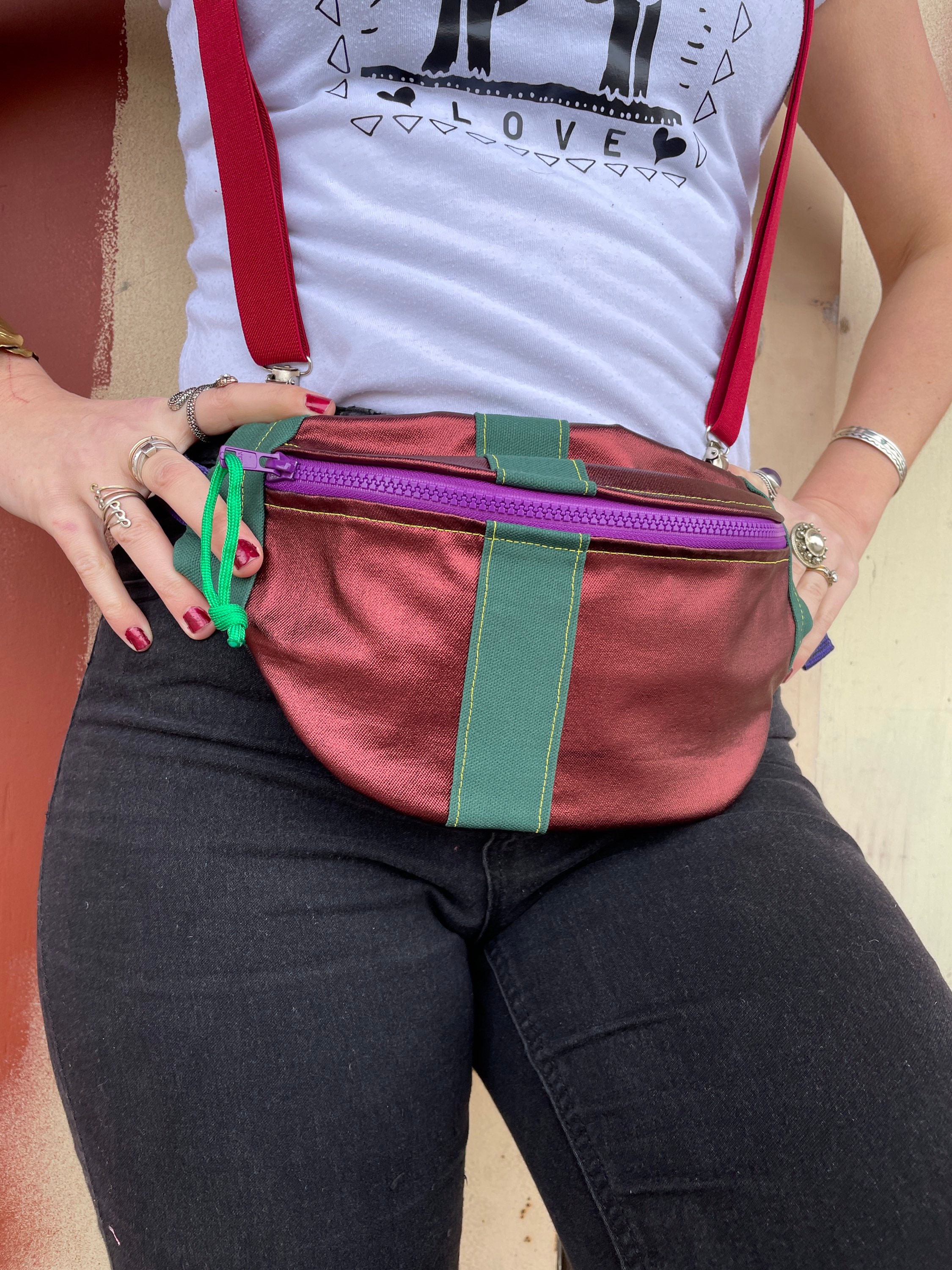 Bronze Denim Fanny Pack Vintage Small Plus Size Waist Bag | Etsy