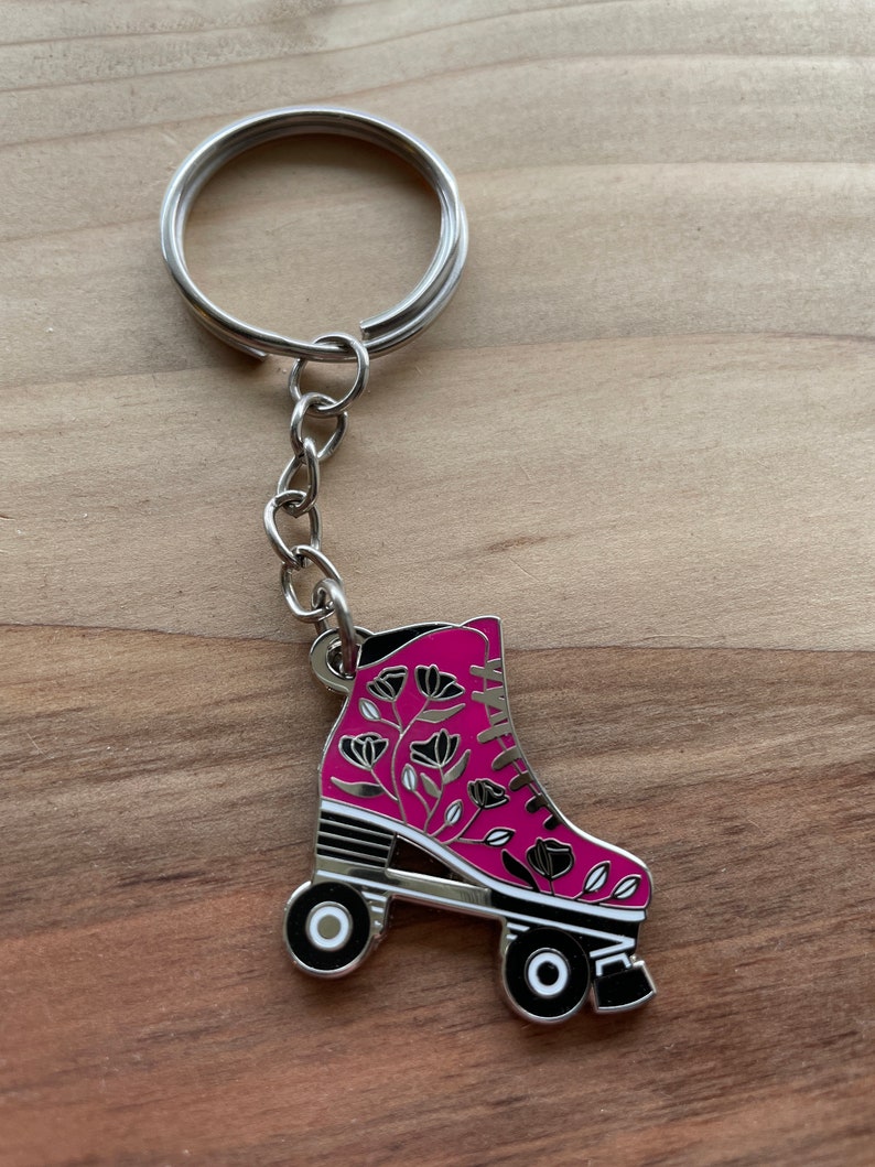 Roller Skate Key Chain Colors: Black Witch Teal Pink Lime - Etsy