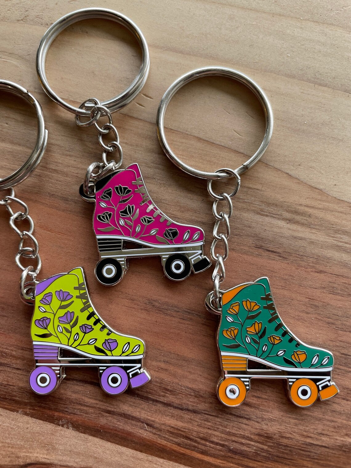 Roller Skate Key Chain Colors: Black Witch Teal Pink Lime - Etsy