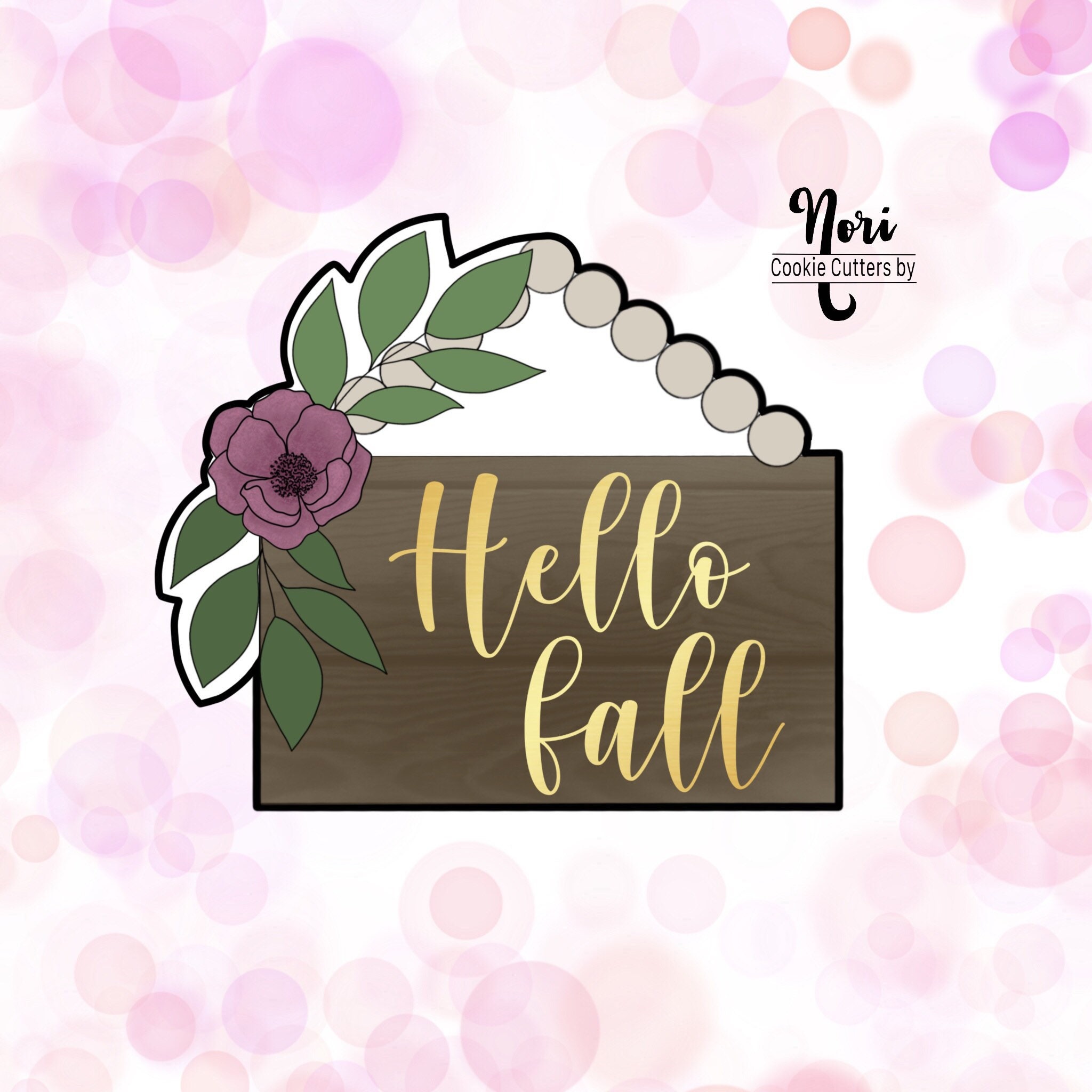 Floral Hanging Bead Sign Plaque Cookie Cutter Cookie Cutters | Etsy