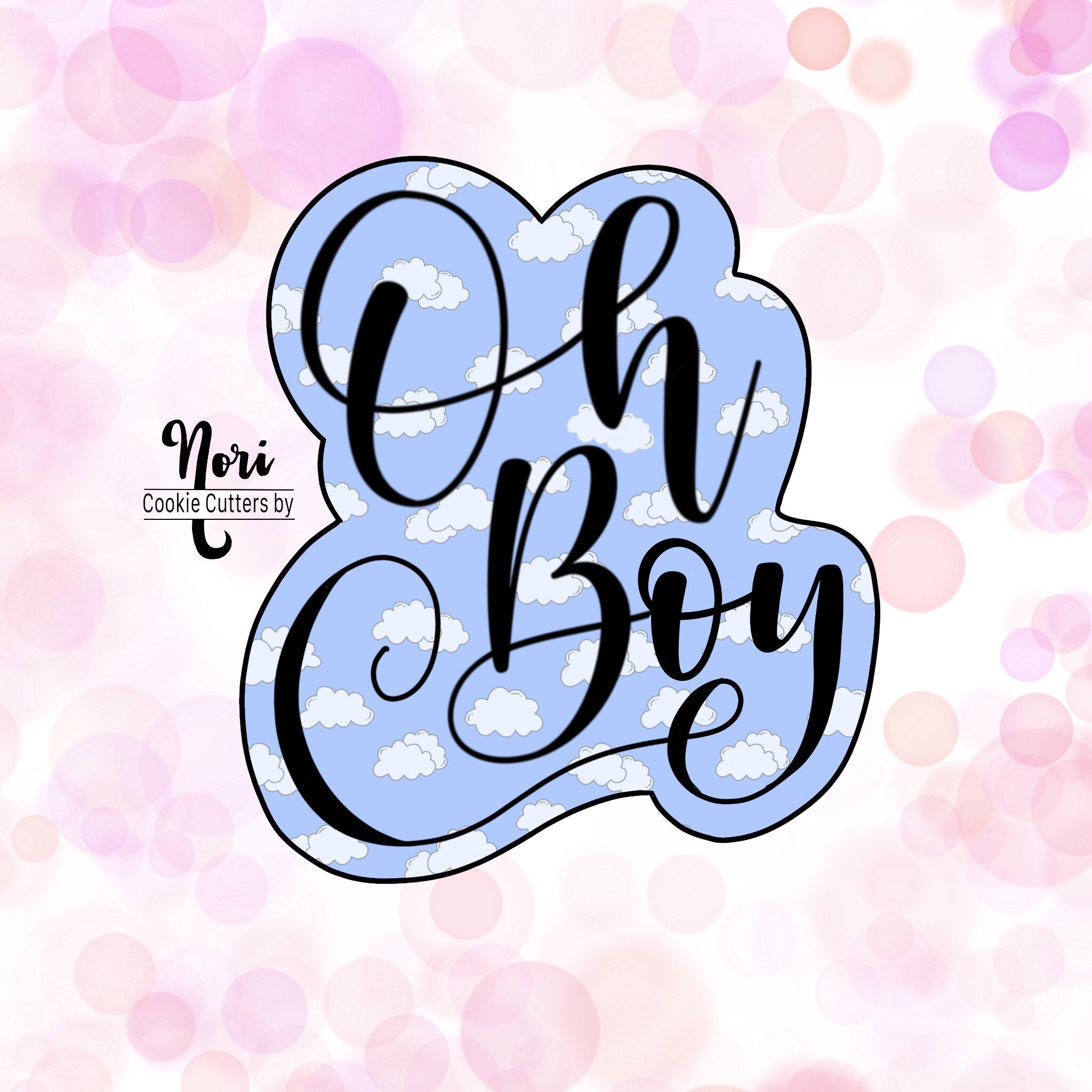 Oh Boy Lettered Plaque Cookie Cutter With Optional Stencil - Etsy