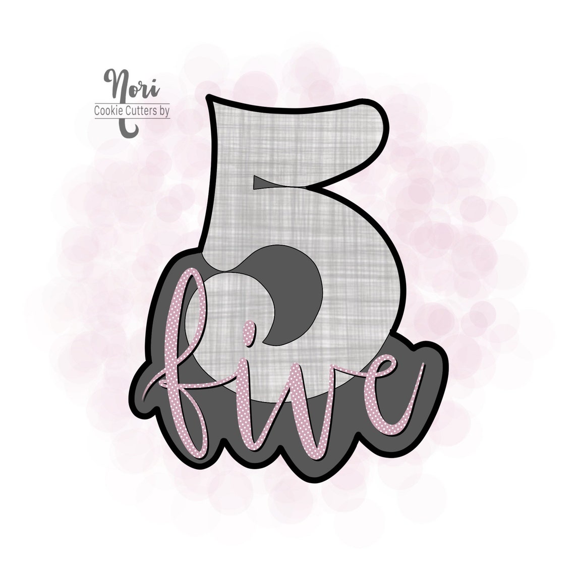 Number 5 Lettered Five Cookie Cutter - Cookie Cutters by Nori - CN0849 ...