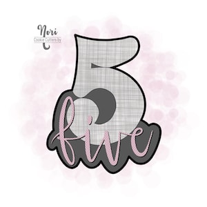 Number 5 Lettered Five Cookie Cutter - Cookie Cutters by Nori - CN0849 ...
