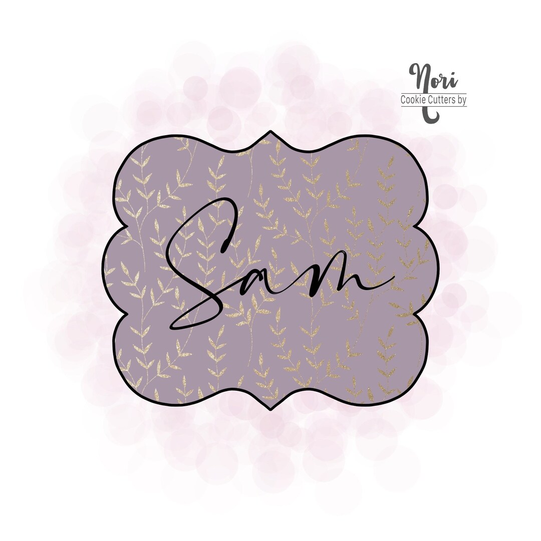 Sam Plaque Cookie Cutter - Cookie Cutters by Nori - CN0054 - Etsy