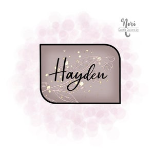 Hayden Plaque Cookie Cutter - Cookie Cutters by Nori - CN1023 - Etsy