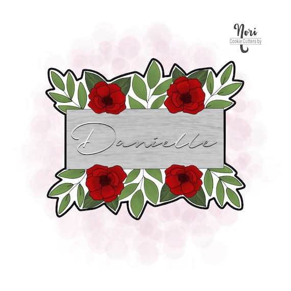 Floral Rectangle 3 Plaque Cookie Cutter Cookie Cutters by - Etsy