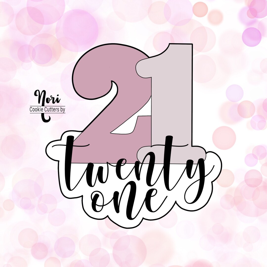 Number 21 Lettered Twenty One Cookie Cutter Cookie Cutters - Etsy