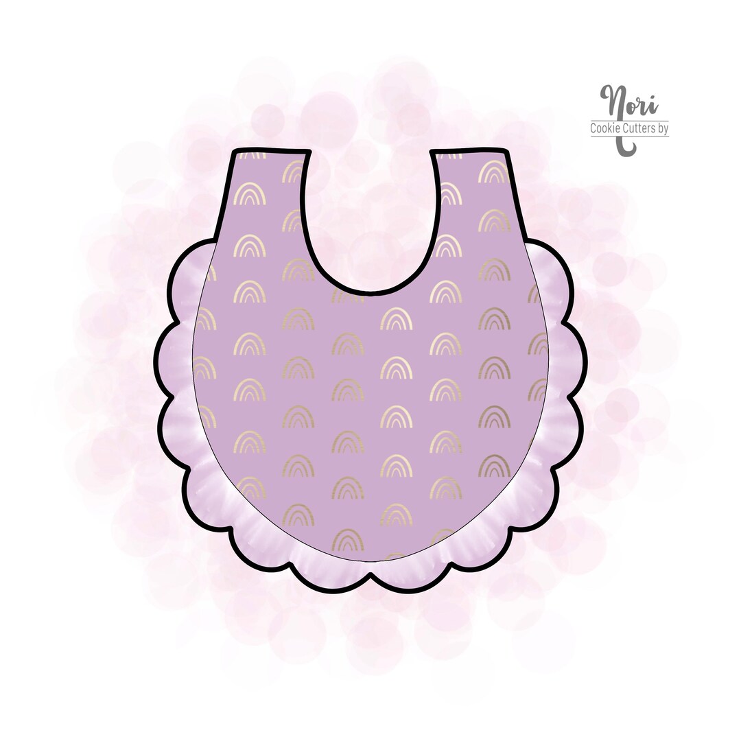 Scalloped Baby Bib Cookie Cutter - Cookie Cutters by Nori - CN0752 - Etsy