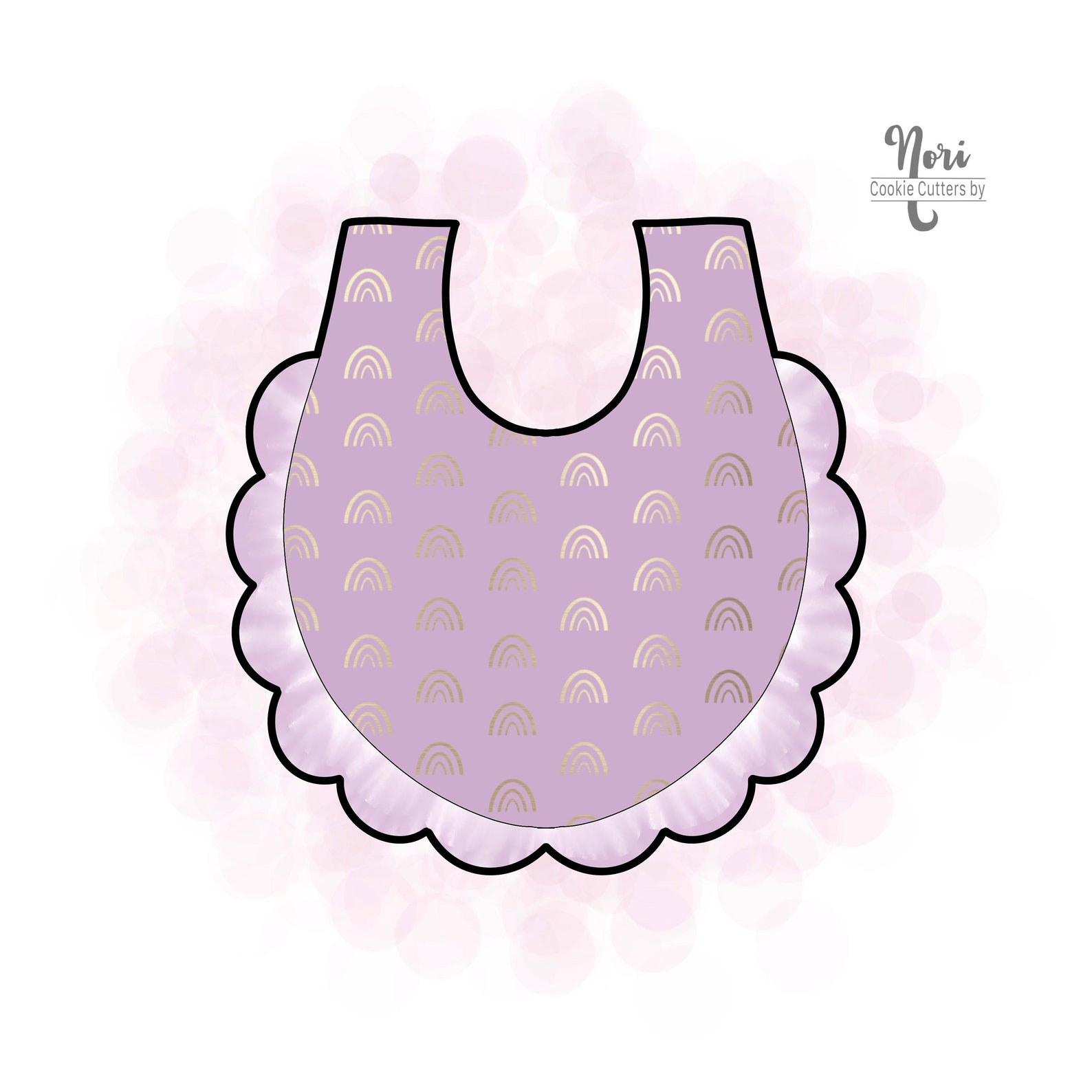 Scalloped Baby Bib Cookie Cutter - Cookie Cutters by Nori - CN0752 - Etsy