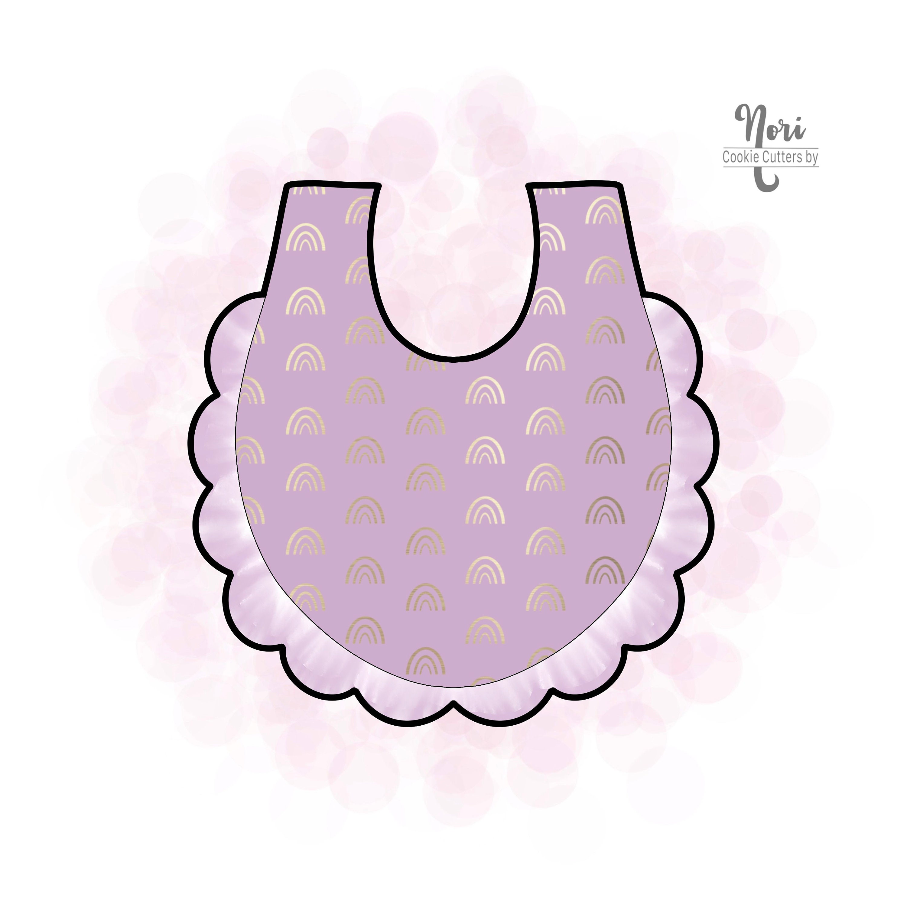 Scalloped Baby Bib Cookie Cutter - Cookie Cutters by Nori - CN0752 - Etsy