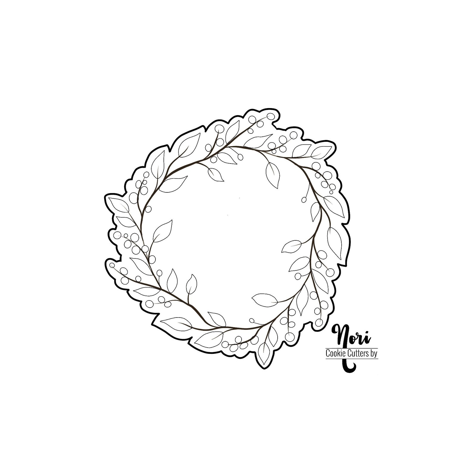 Floral Wreath Cookie Cutter With Greenery Cookie Cutters by - Etsy