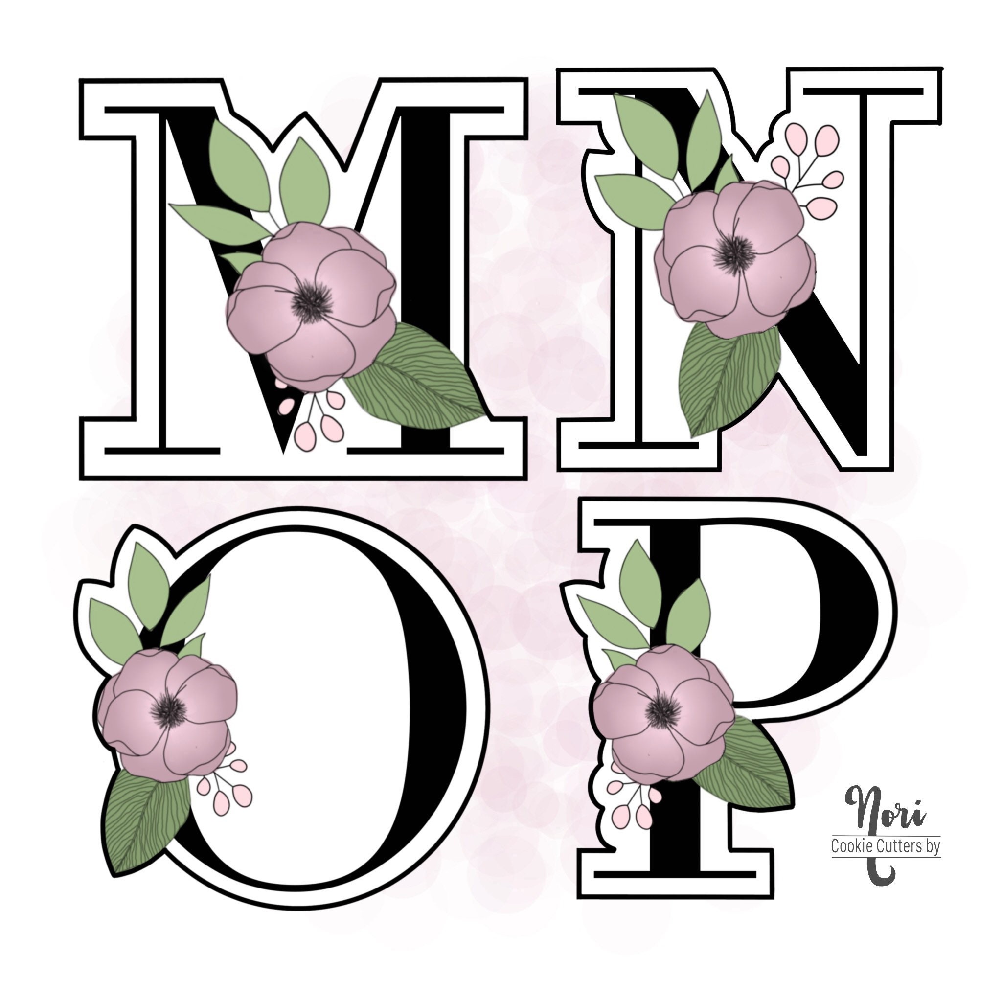 Floral Alphabet A to Z Cookie Cutter Cookie Cutters by Nori - Etsy