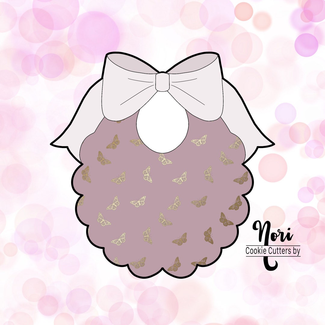 Baby Bib With Bow Cookie Cutter Cookie Cutters by Nori - Etsy