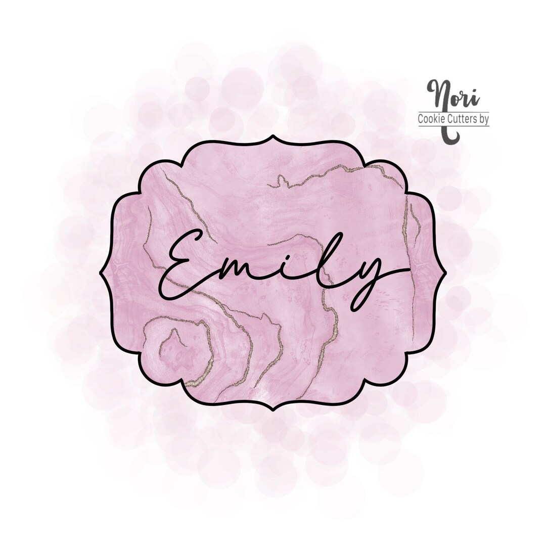 Emily Plaque Cookie Cutter - Cookie Cutters by Nori - CN0537 - Etsy