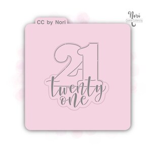 Number 21 Lettered Twenty One Cookie Cutter and Optional Stencil ...