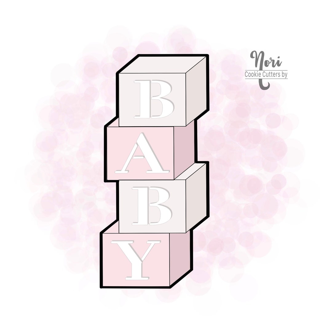 Baby Blocks Cookie Cutter With Optional Stencil - Cookie Cutters by ...