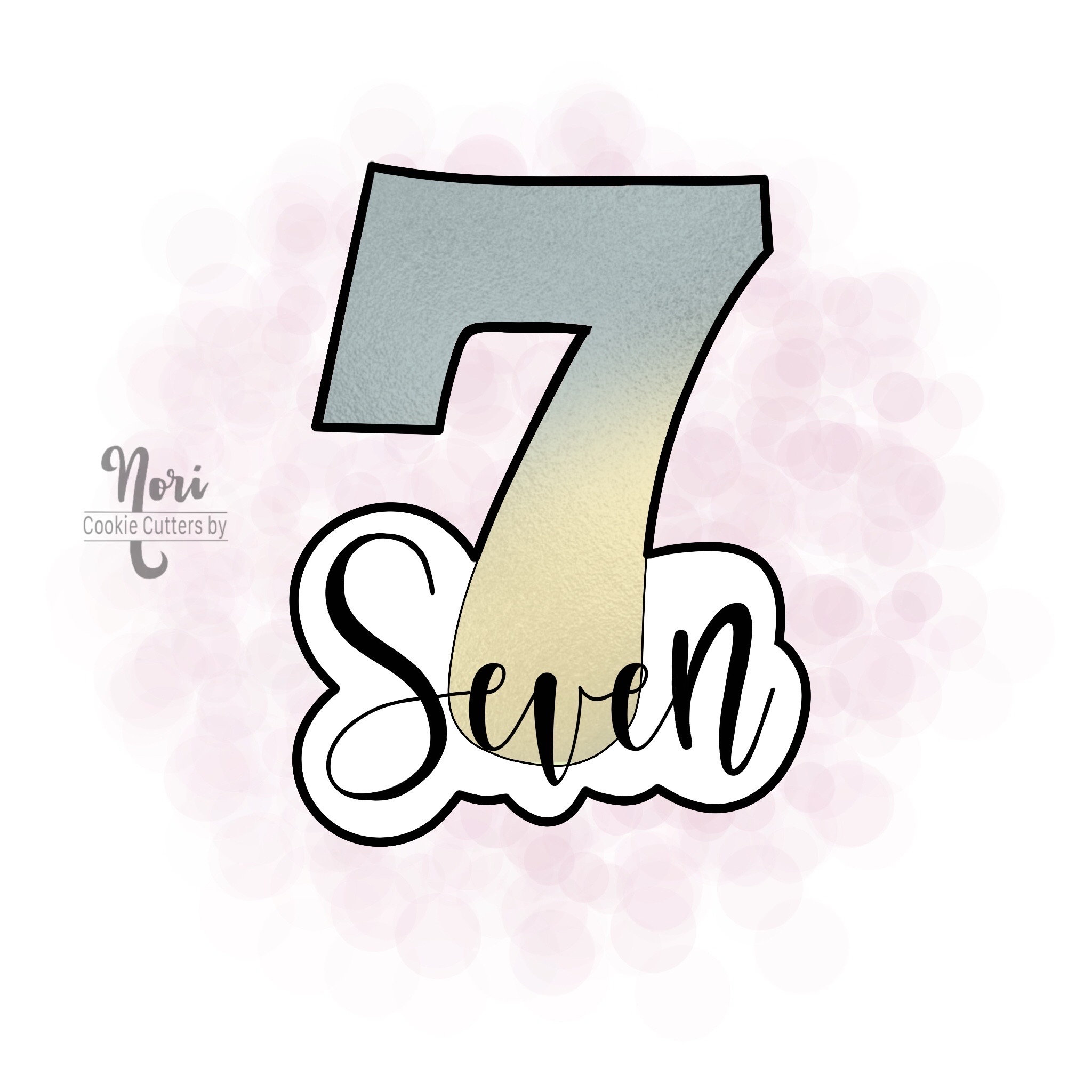 Number 7 Lettered Seven Cookie Cutter - Cookie Cutters by Nori - CN1586 ...