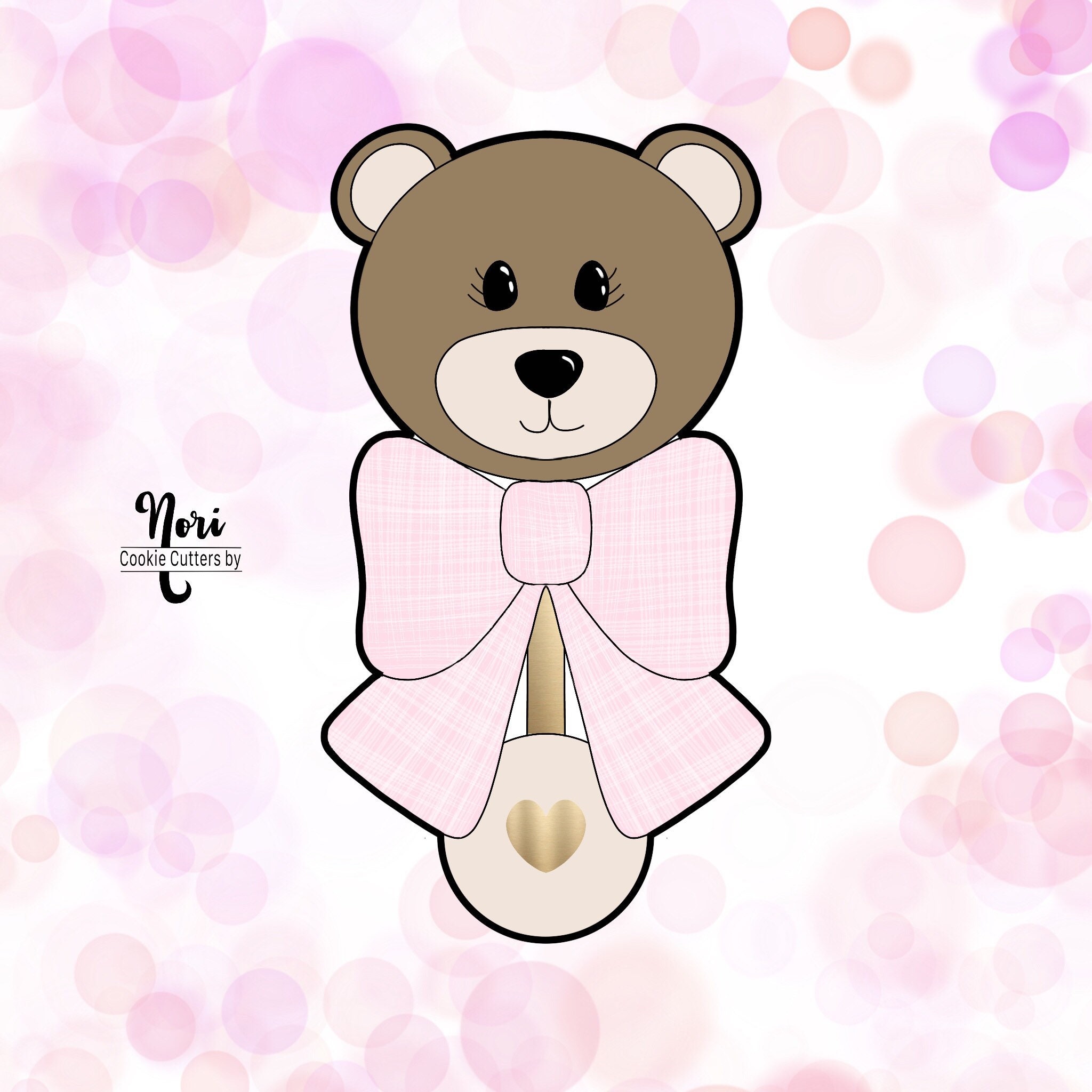 Bear Baby Rattle With Bow Cookie Cutter Cookie Cutters by | Etsy