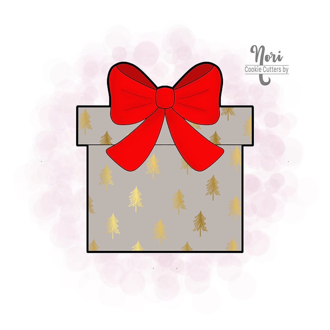 Christmas Gift Box With Bow Cookie Cutter - Cookie Cutters by Nori ...