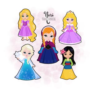 Princess Cookie Cutters Set B of 5 Cutters Set B - Cookie Cutters by ...
