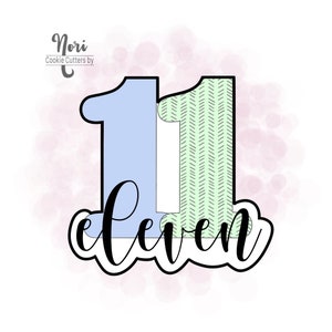 Number 11 Lettered Eleven Cookie Cutter - Cookie Cutters by Nori ...