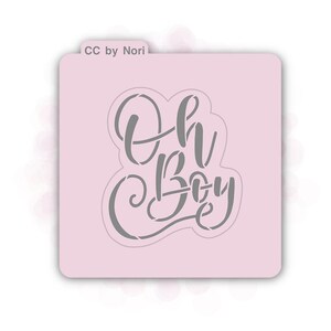 Oh Boy Lettered Plaque Cookie Cutter With Optional Stencil - Cookie ...