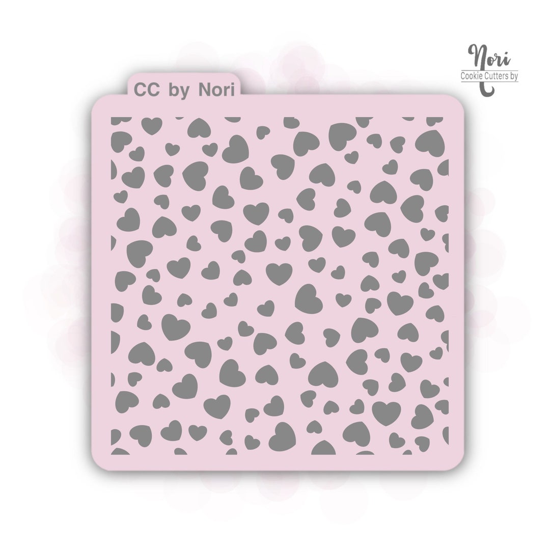 Random Hearts Pattern Stencil - Cookie Cutters by Nori - CNP0030 - Etsy