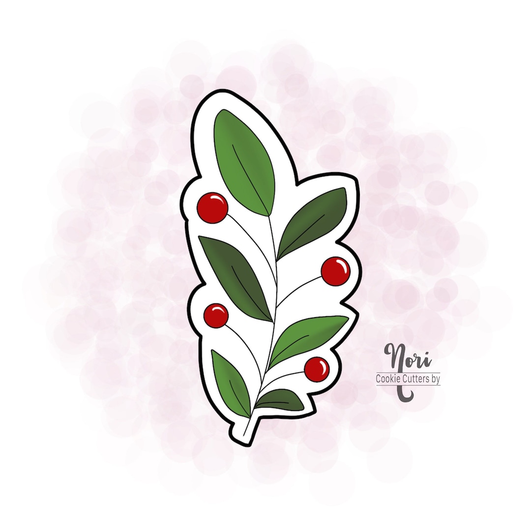 Branch 10 Christmas Sprig Floral Greenery Branch Cookie Cutter - Cookie ...
