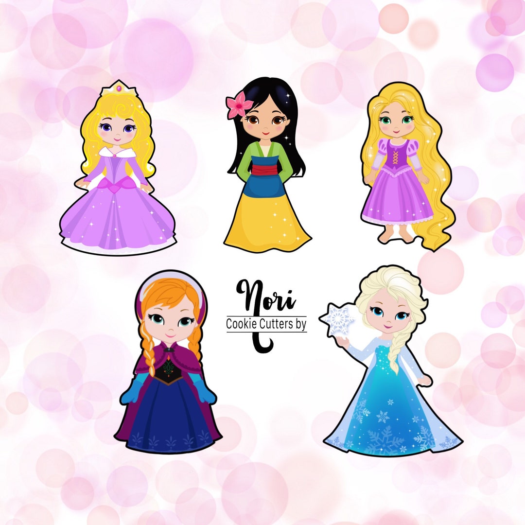 Princess Cookie Cutters Set B of 5 Cutters Set B Cookie Cutters by Nori ...