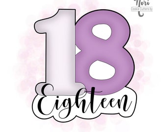 Number Eighteen Cookie Cutter - Etsy