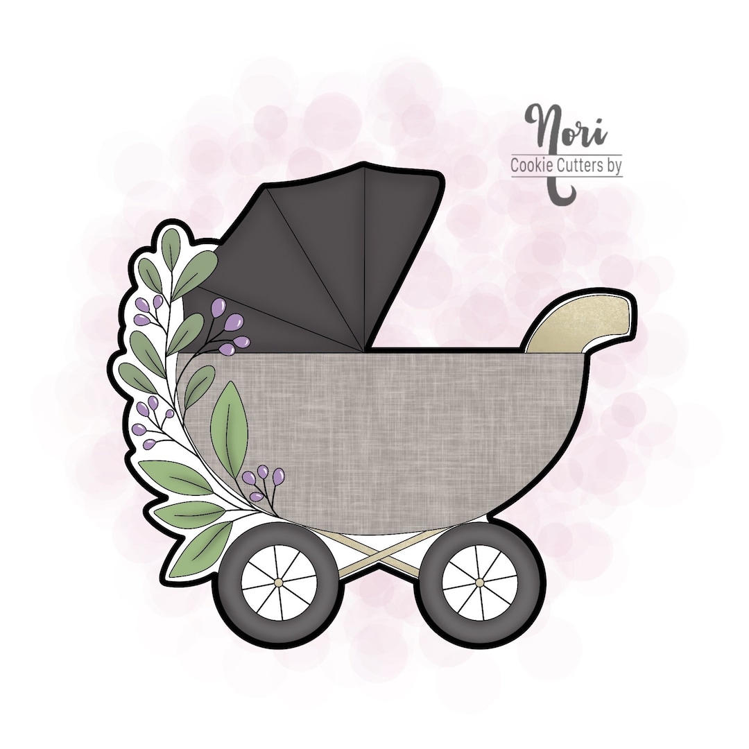 Floral Stroller 3 Cookie Cutter - Cookie Cutters by Nori - CN1402 - Etsy