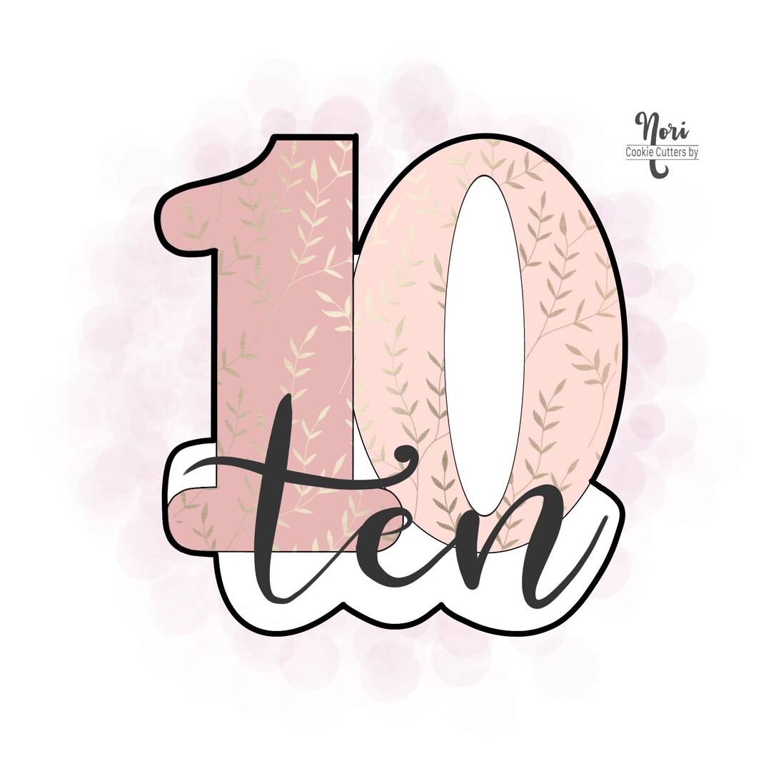 Number 10 Lettered Ten Cookie Cutter - Cookie Cutters by Nori - CN0659 ...