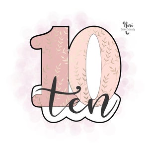 Number 10 Lettered Ten Cookie Cutter - Cookie Cutters by Nori - CN0659 ...